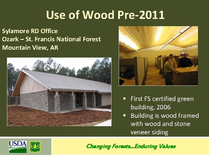 Progress Report on USDA and USFS Green Building