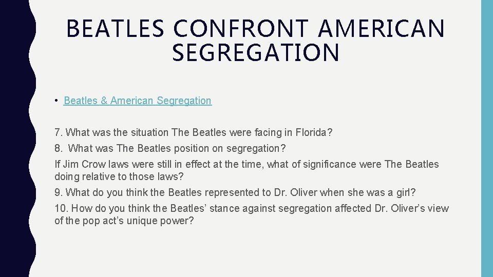 THE BEATLES AND AMERICAN SEGREGATION HOW DID THE