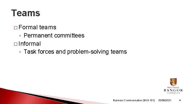 Business Communication Lecturer Gareth Jones Class 18 Teams