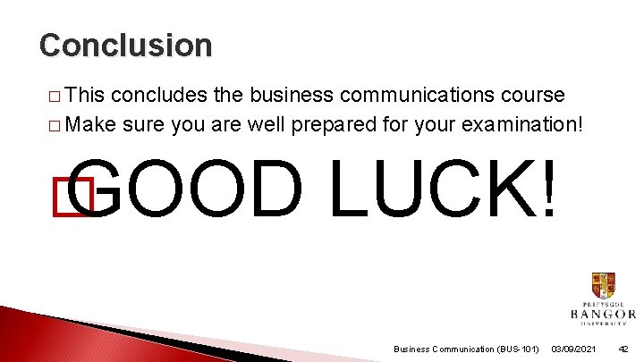 Business Communication Lecturer Gareth Jones Class 18 Teams