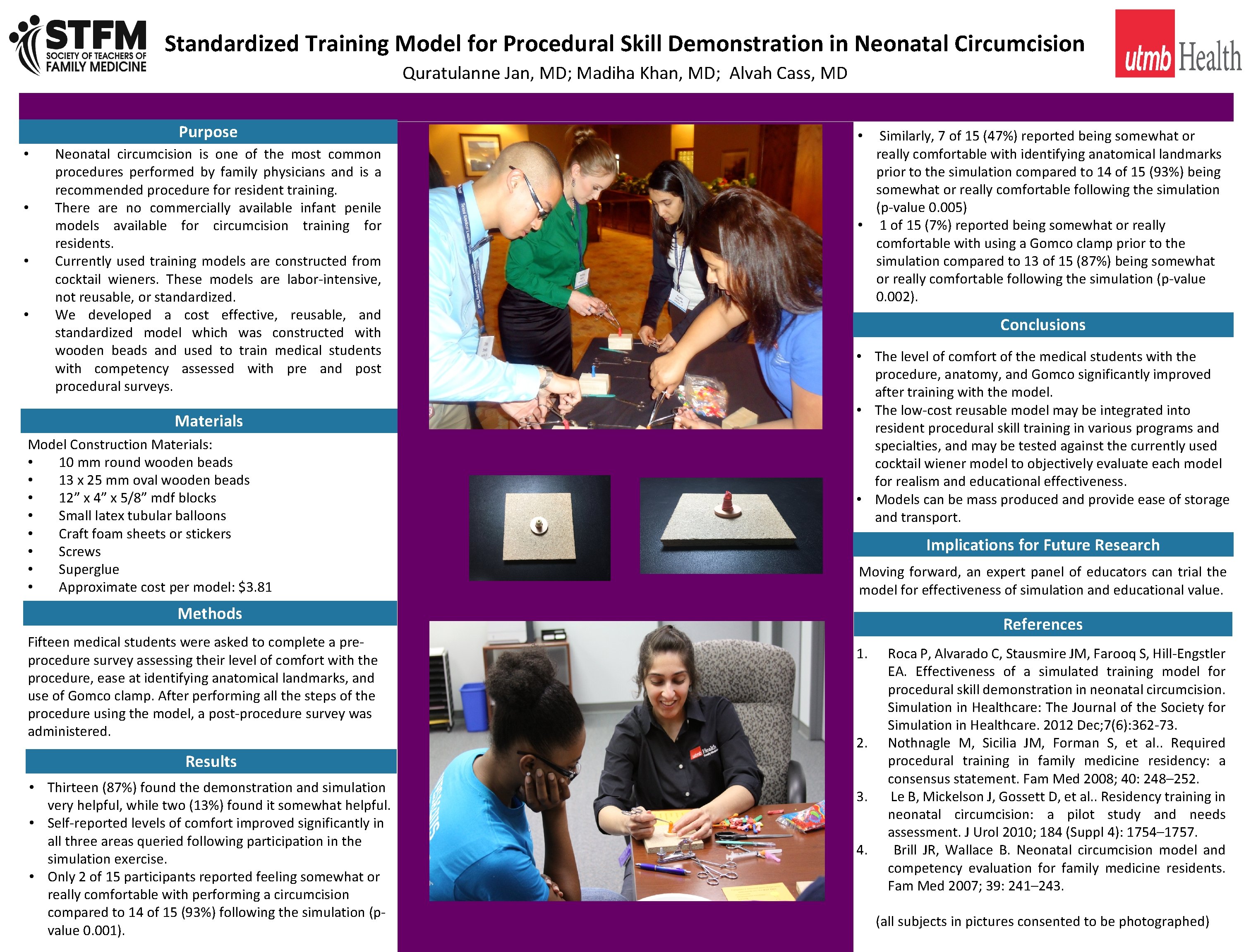 Standardized Training Model for Procedural Skill Demonstration in