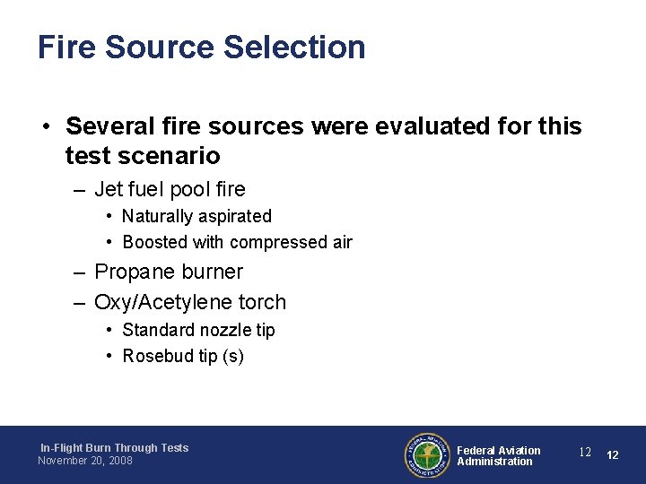 InFlight Burn Through Tests Aluminum vs composite materials