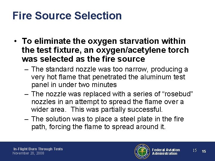 InFlight Burn Through Tests Aluminum vs composite materials