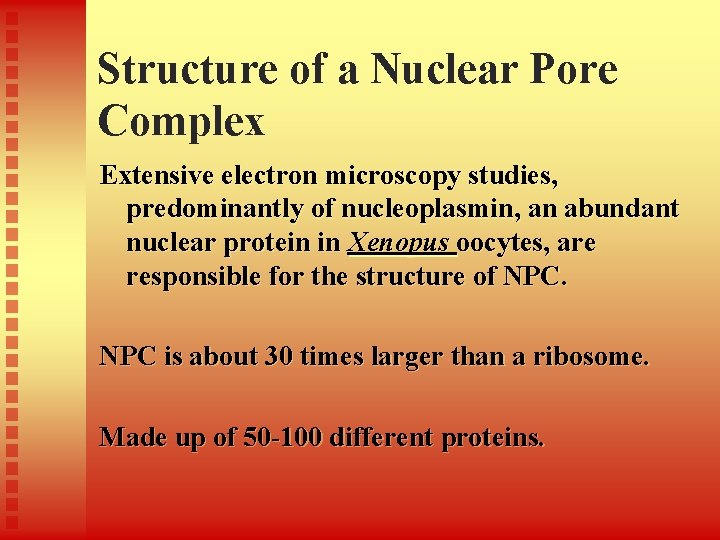 SignalMediated Transport Through Nuclear Pore Complex Monica Wilson
