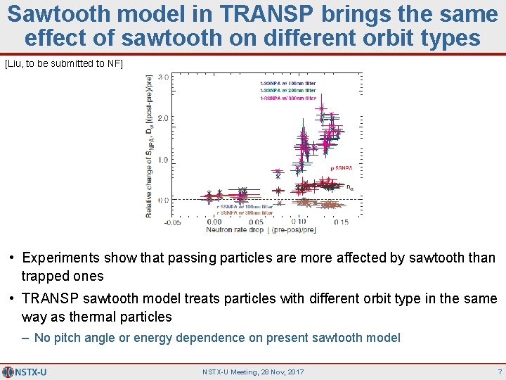Summary of paper to be submitted to NF