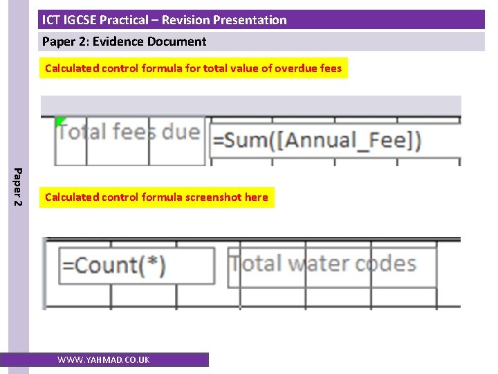 ICT IGCSE Practical Revision Presentation Paper 2 Evidence