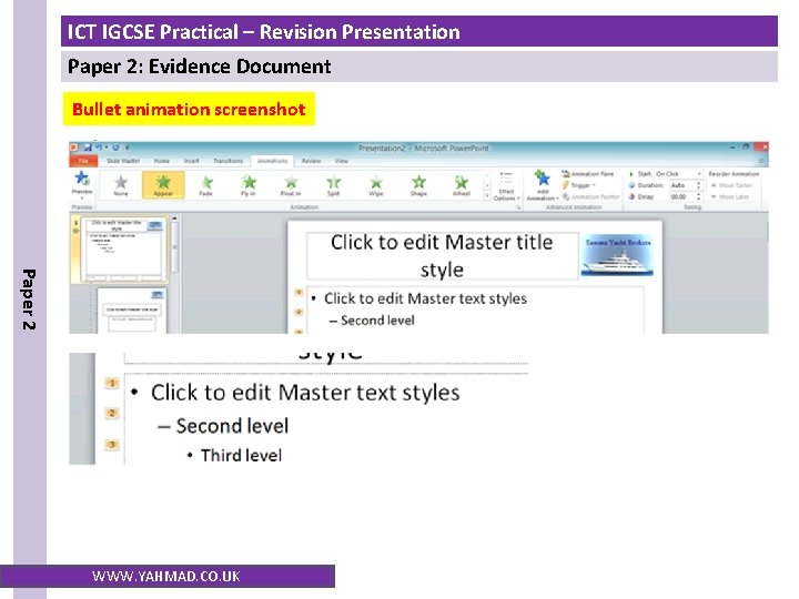 ICT IGCSE Practical Revision Presentation Paper 2 Evidence