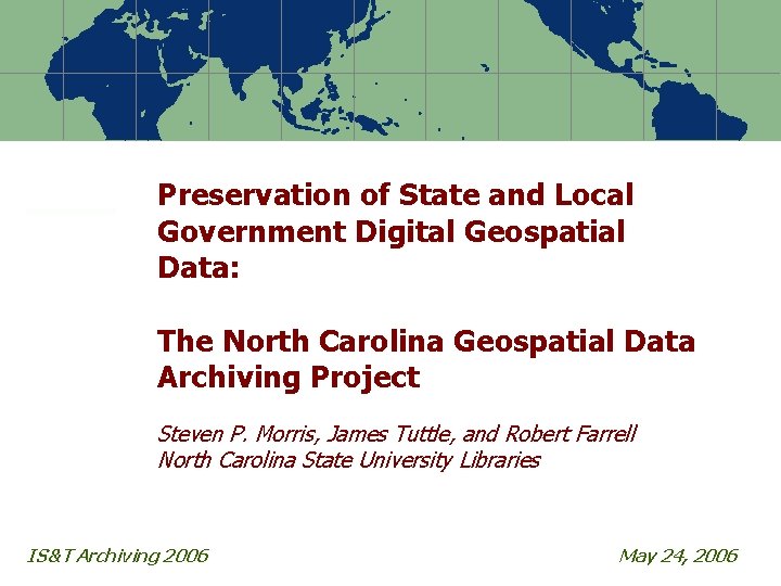 Preservation of State and Local Government Digital Geospatial