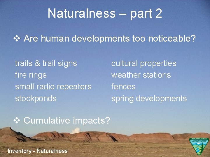 Wilderness Characteristics Guidance for the BLM I Introduction