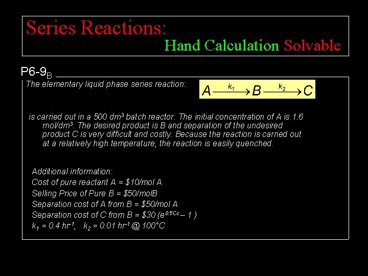 ITK330 Chemical Reaction Engineering Multiple Reactions Dicky Dermawan