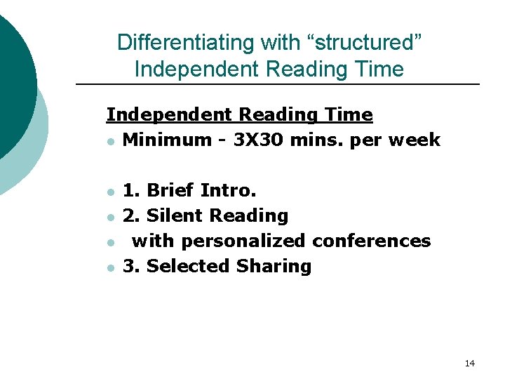 Differentiated Instruction Massachusetts Reading First Plan and John