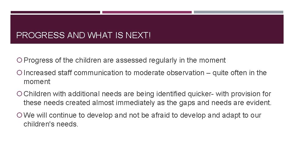 NURSERY SCHOOL LEADERS IMPLEMENTING THE NEW EYFS FRAMEWORK