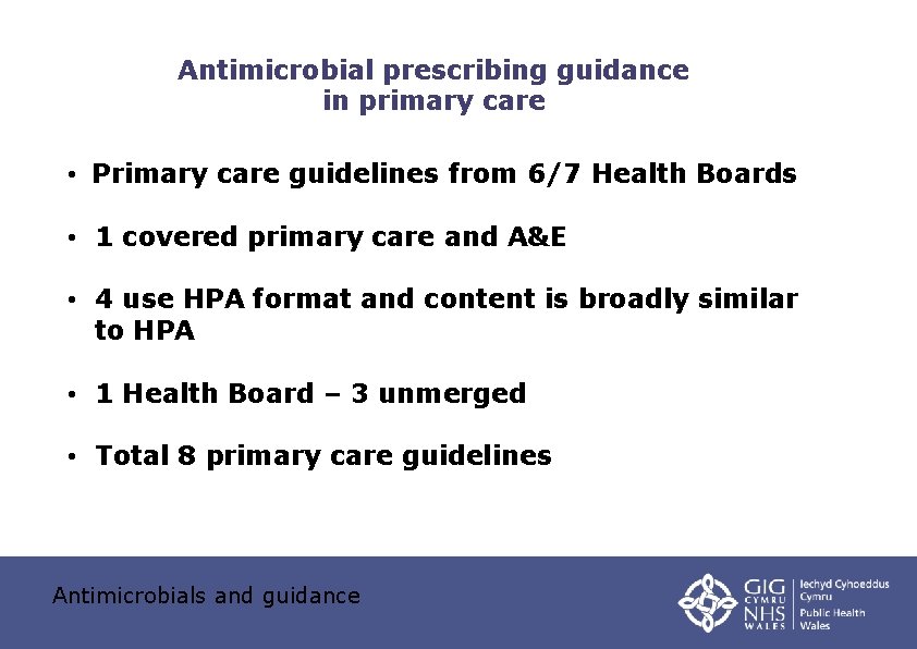 3 rd May 2012 Antimicrobial use and guidance