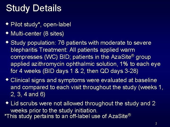 Topical Azithromycin Improves Blepharitis Signs and Symptoms W