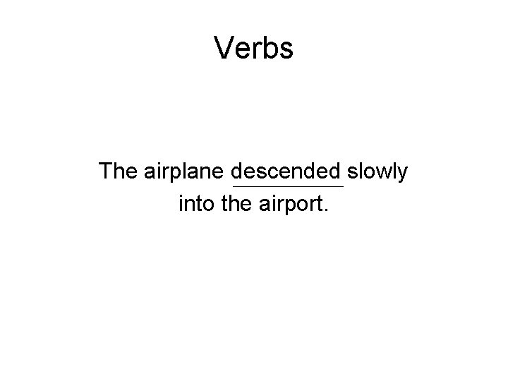 Parts of Speech Review Verbs theyre whats happening