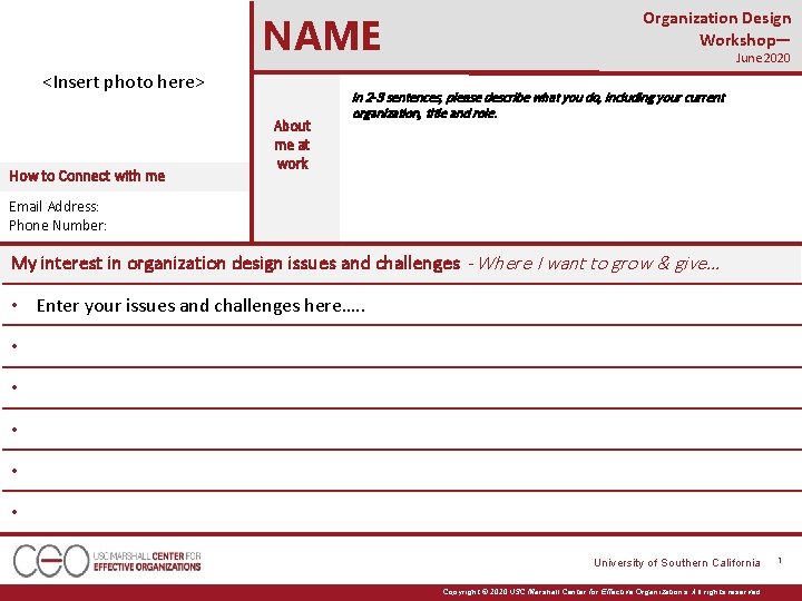 NAME Insert photo here How to Connect with