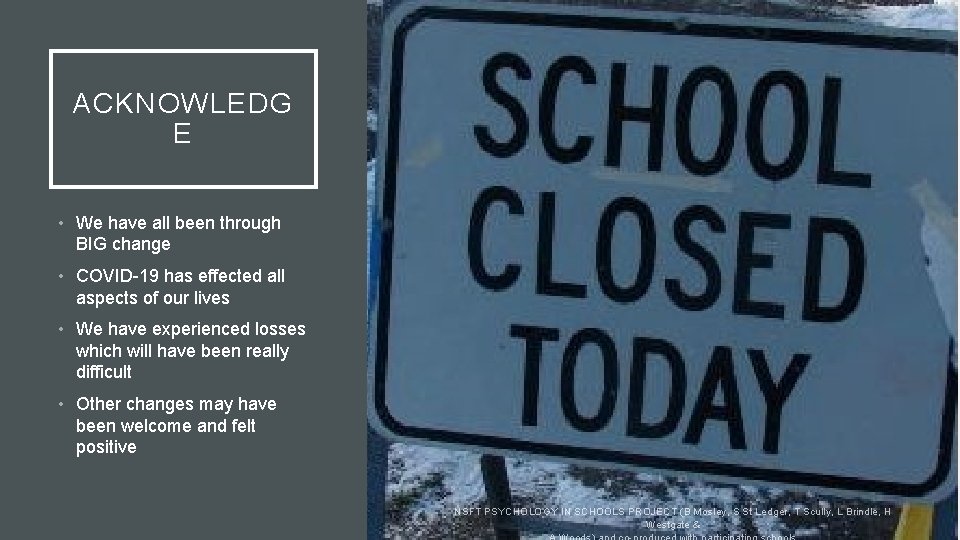 WELCOME BACK SCHOOL NAME NSFT PSYCHOLOGY IN SCHOOLS