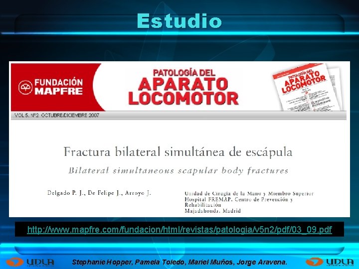 Fractura de Escapula Stephanie Hopper Pamela Toledo Mariel