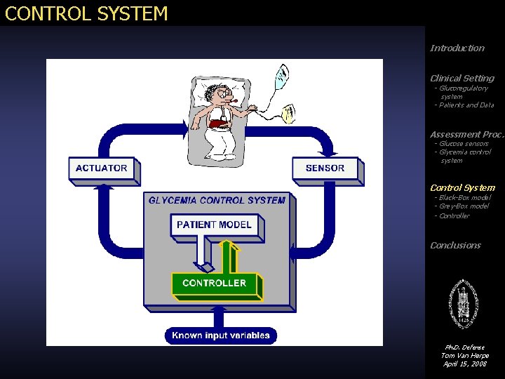 CONTROL SYSTEM Introduction Clinical Setting Glucoregulatory system ...