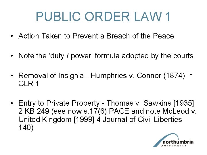 PUBLIC ORDER LAW 1 Introduction and Scope of