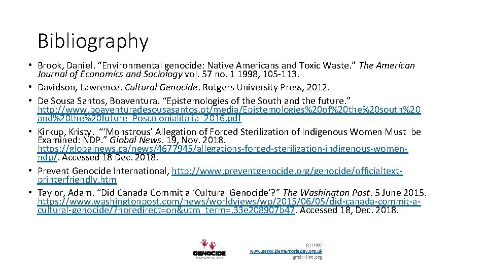 Lesson 6 Different types of Genocide and Genocidal