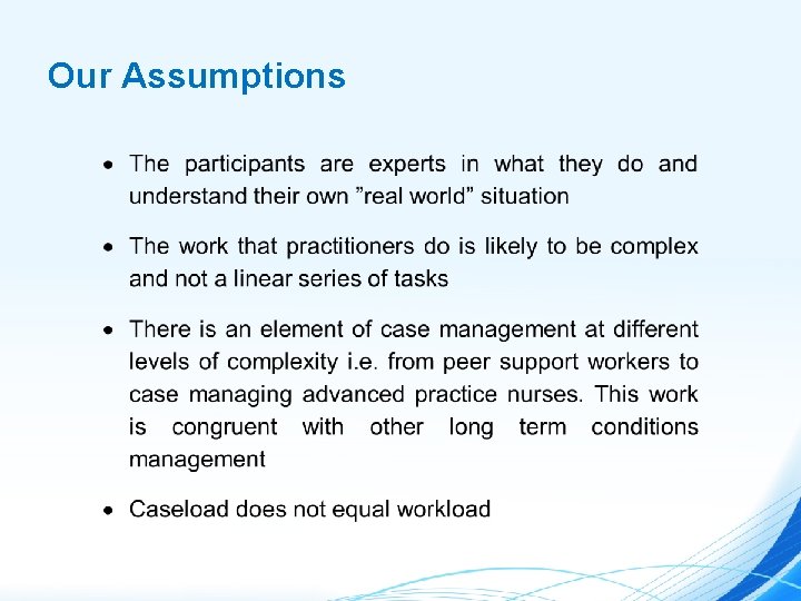 The Cassandra Project Building a Sustainable Workload Activity