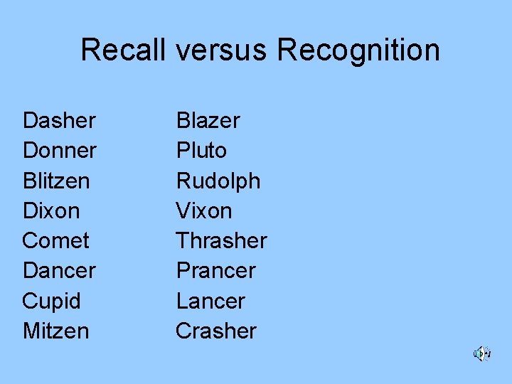 Retrieval How do we recall information Recall versus