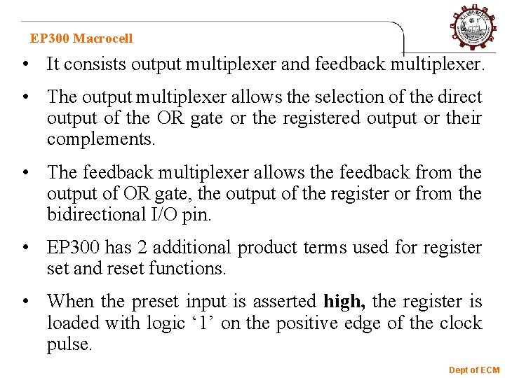 Erasable Programmable Logic Devices EPLDs EP 300 is
