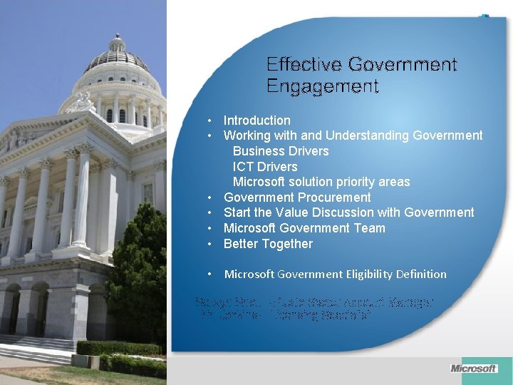 Introduction Working with and Understanding Government Business Drivers