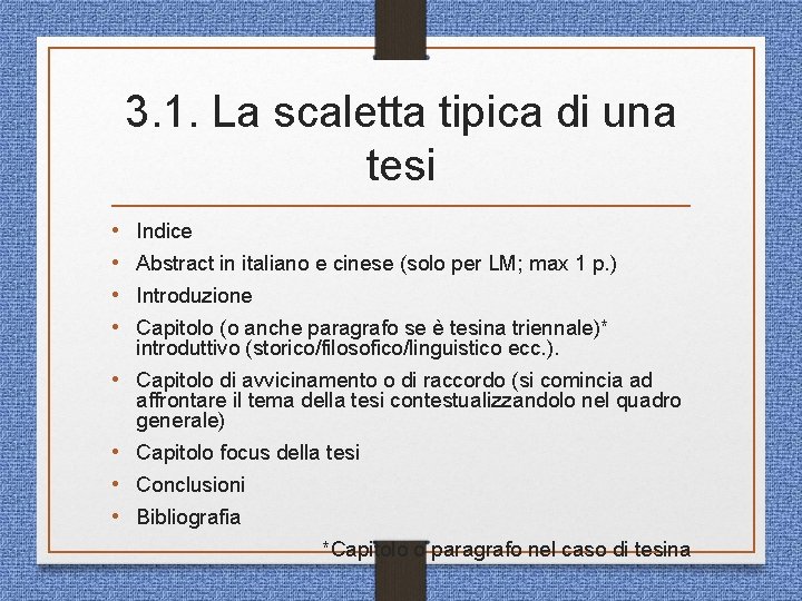 Norme per la stesura della tesi Docente Maurizio