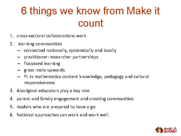 Improving mathematics outcomes of Aboriginal Torres Strait learners