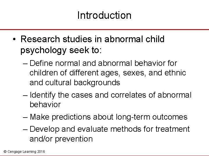 Abnormal Child Psychology Sixth Edition 1 Introduction to