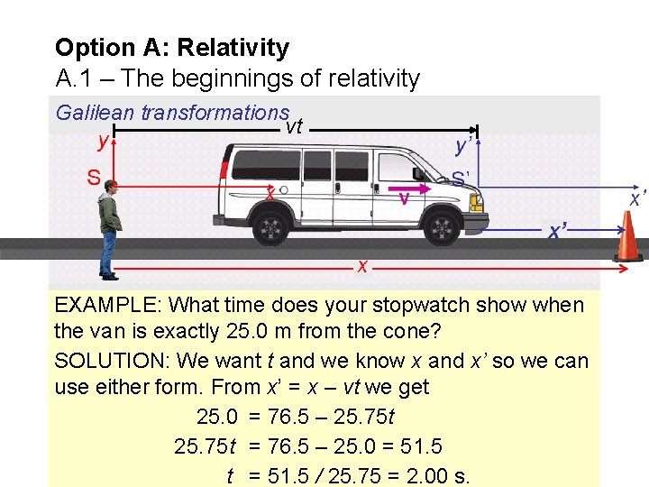 Option A Relativity A 1 The beginnings of