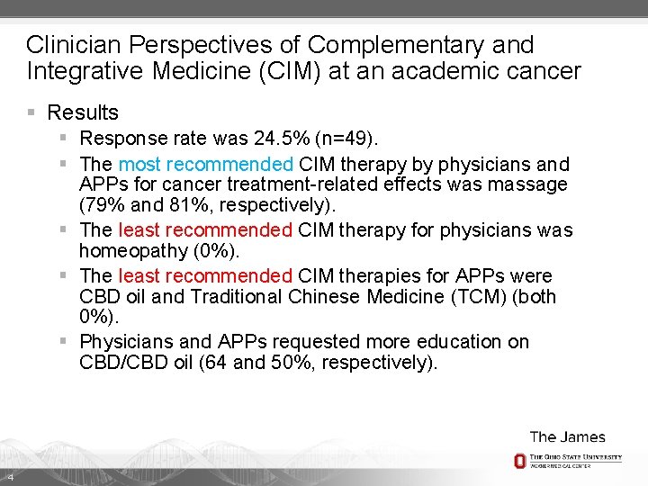 Clinician Perspectives of Complementary and Integrative Medicine CIM