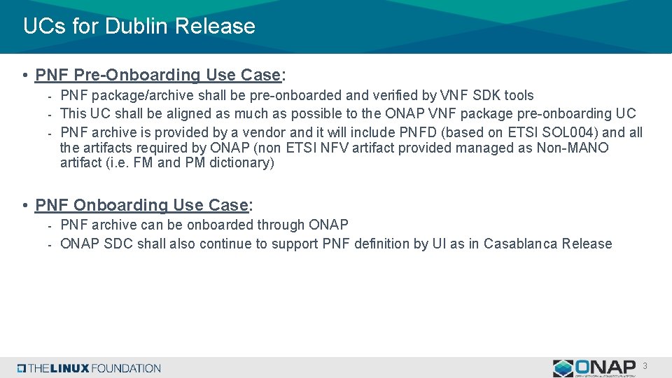 PNF Pre Onboarding and Onboarding Use Cases in