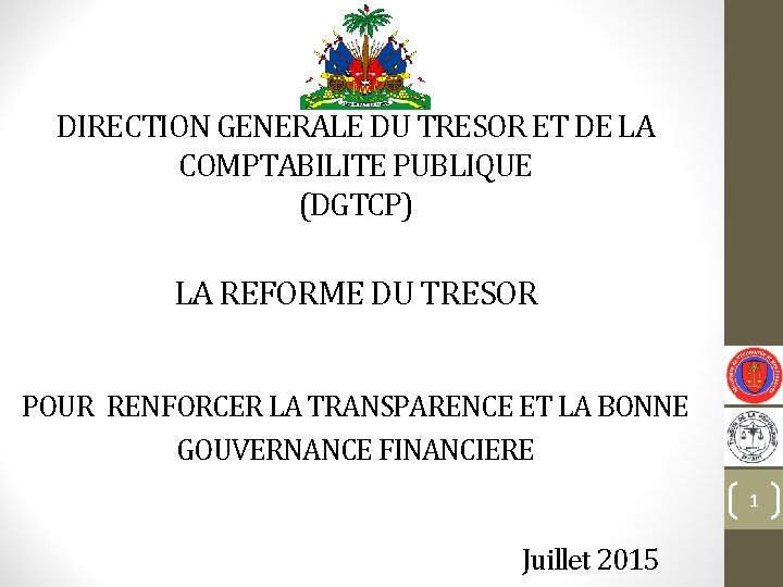 DIRECTION GENERALE DU TRESOR ET DE LA COMPTABILITE