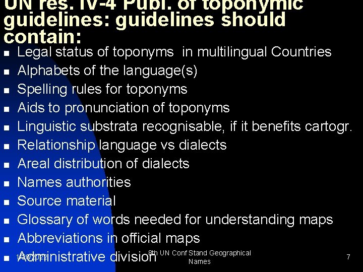 toponymy course 3 2 toponymical guidelines for map