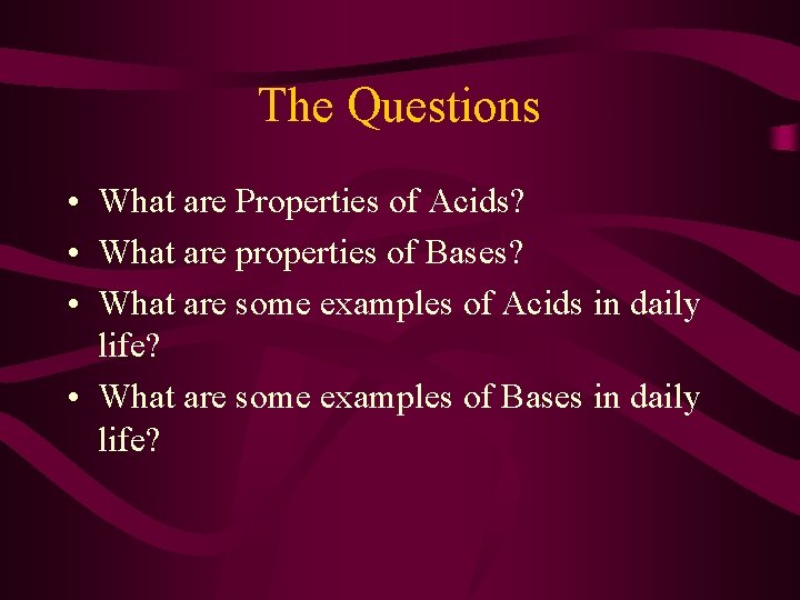 Acids Bases Salts a modified presentation by Miss