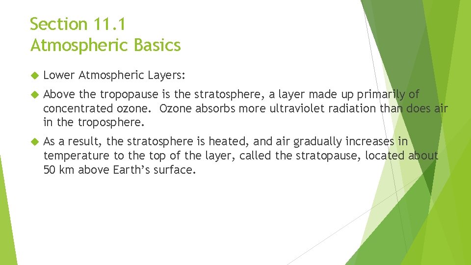 Chapter 11 Atmosphere Section 11 1 Atmospheric Basics