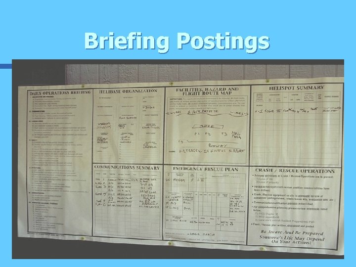 UNIT 3 SAFETY PROCEDURES OBJECTIVES Briefings preoperational and