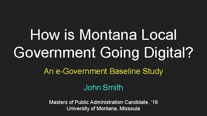 How is Montana Local Government Going Digital An