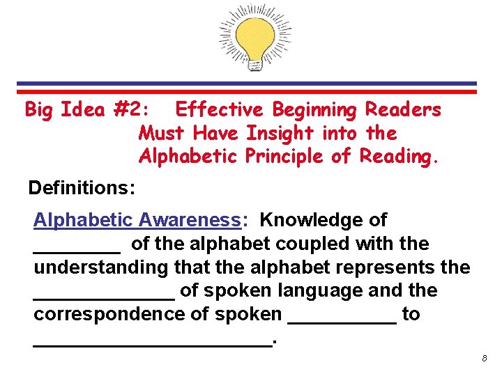 BIG IDEAS Adapted from Deborah C Simmons 2002