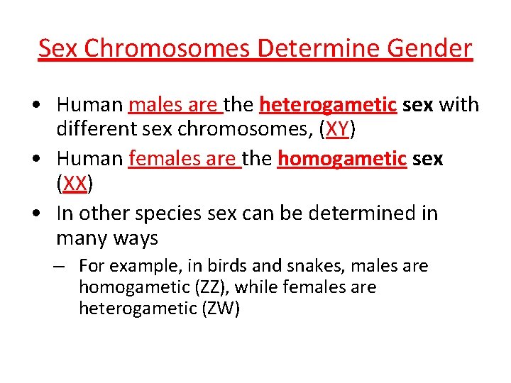 Chapter 6 Matters of Sex 1 Learning Outcomes