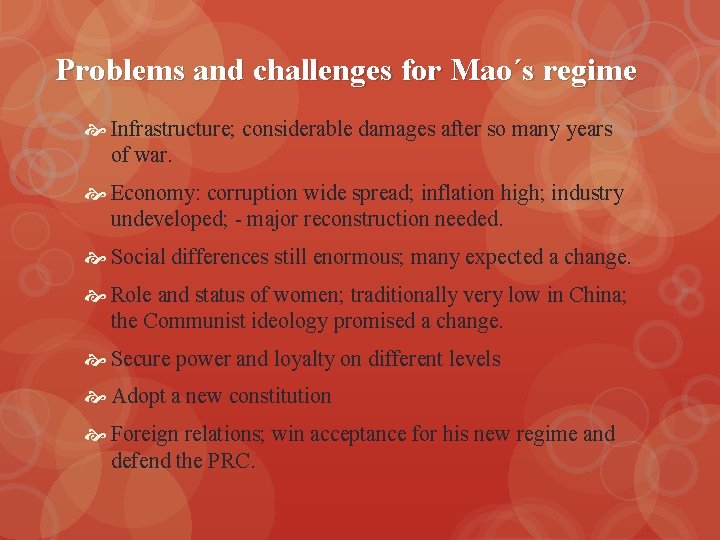 Maos China Consolidation of power 1949 57 Problems