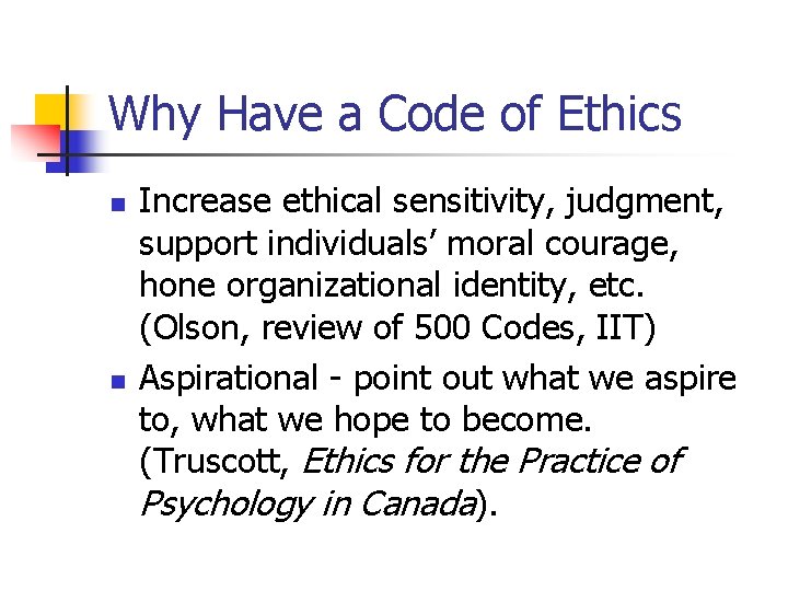 Preparing Effective Codes of Ethics in Aboriginal Agencies