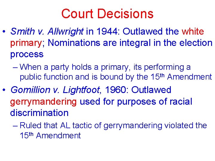 Suffrage and Civil Rights Chapter 6 Part 1