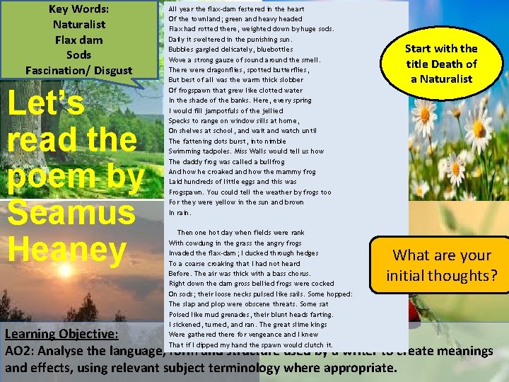 Nature Poems Death of a Naturalist by Seamus