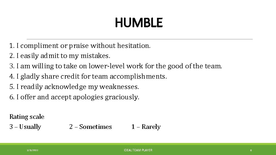 Are you an ideal team player I cant