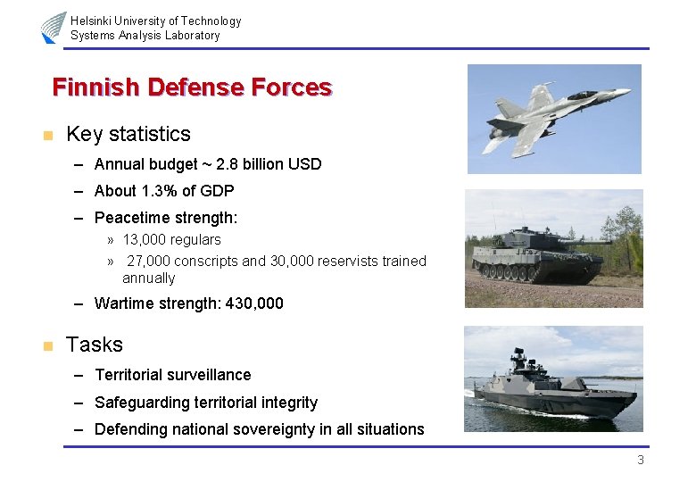 Helsinki University of Technology Systems Analysis Laboratory Determining