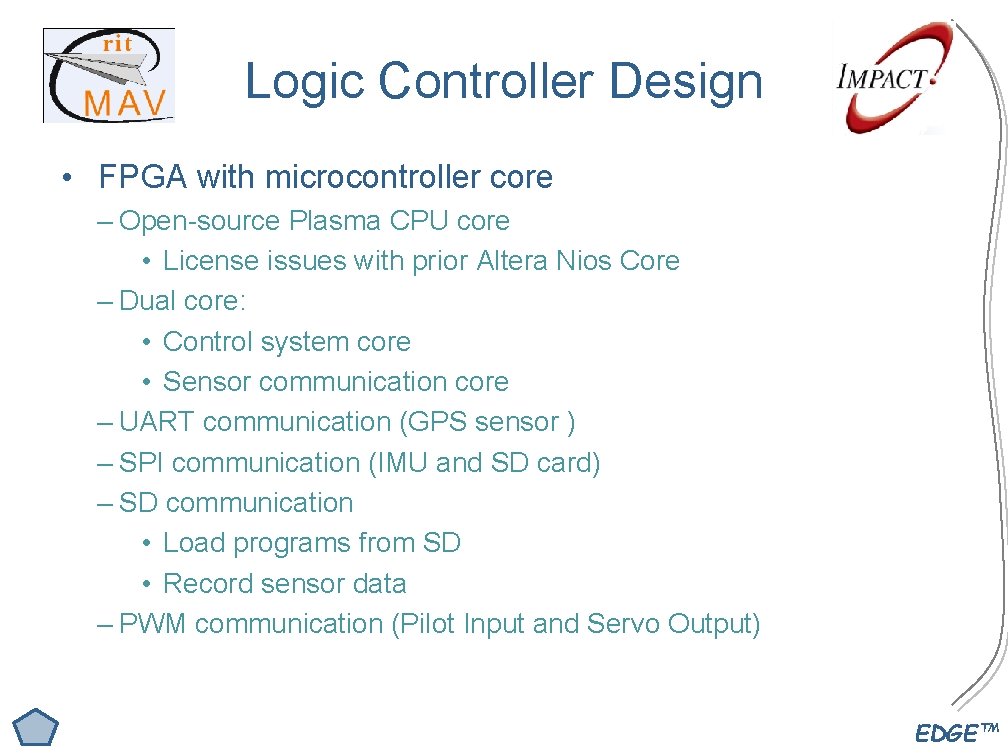 MAV Control System P 09122 Final Design Review